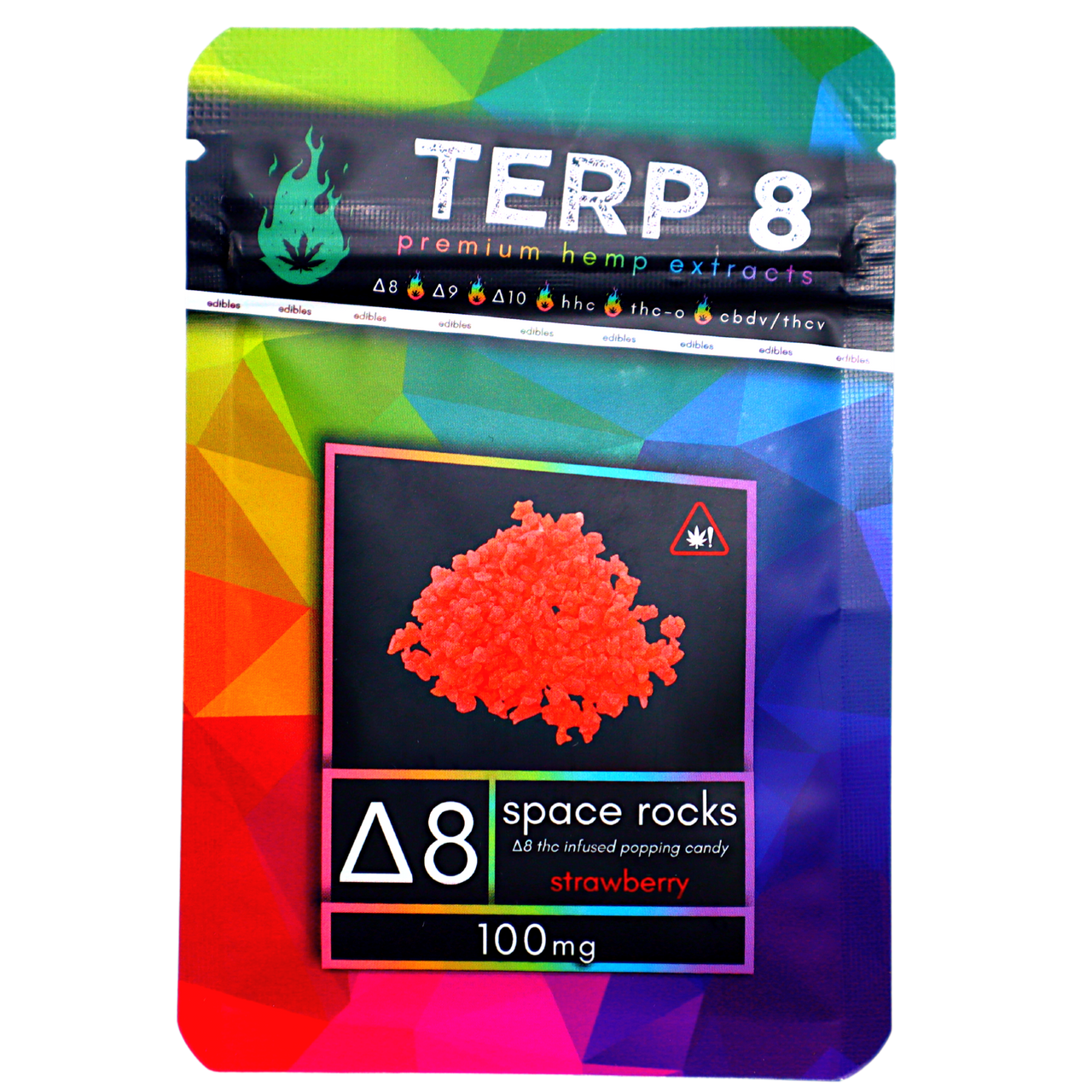 Terp 8 | Strawberry Delta 8 THC Space Rocks Popping Candy